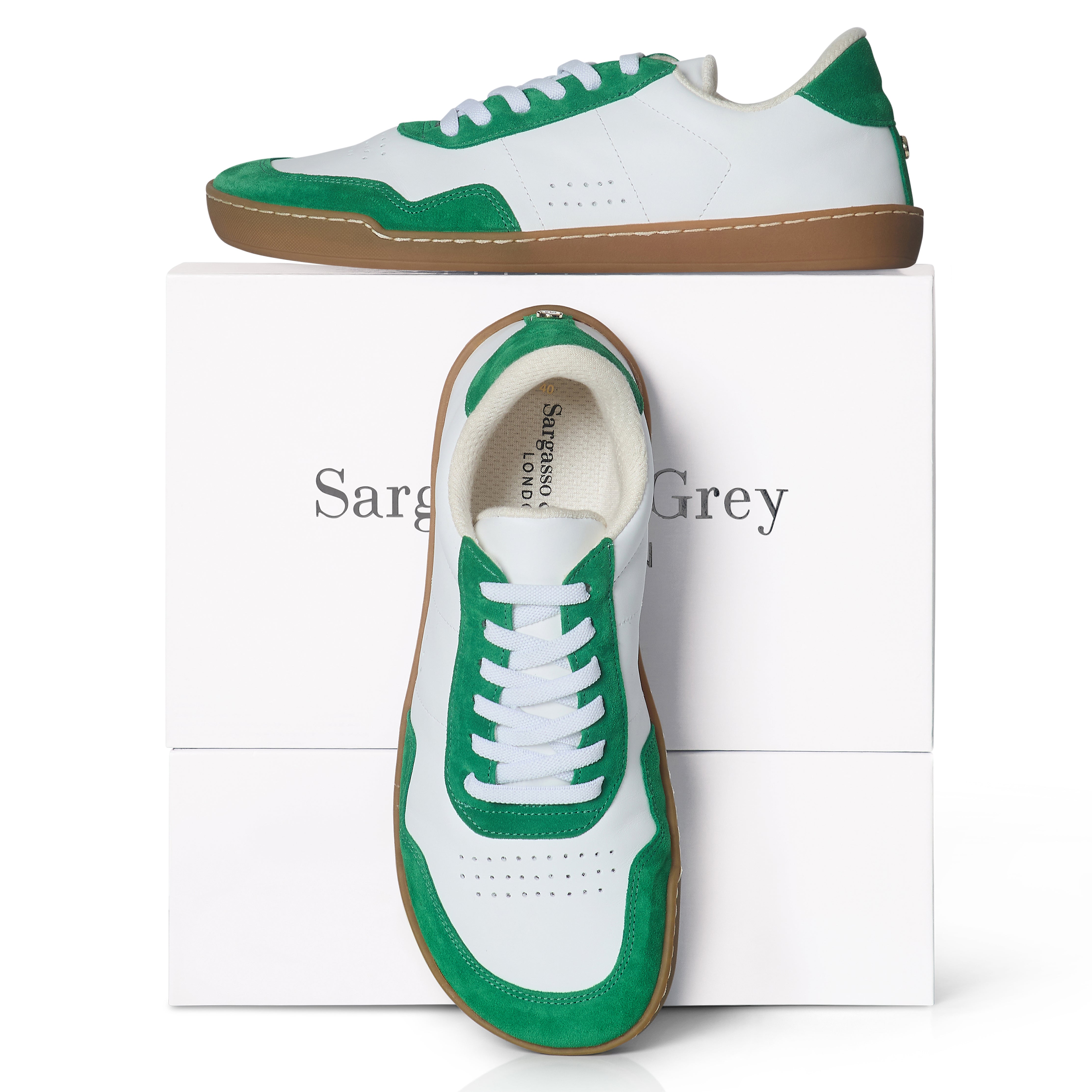Barefoot Cushion Sneakers - Extra-Wide Width - Green and White ...