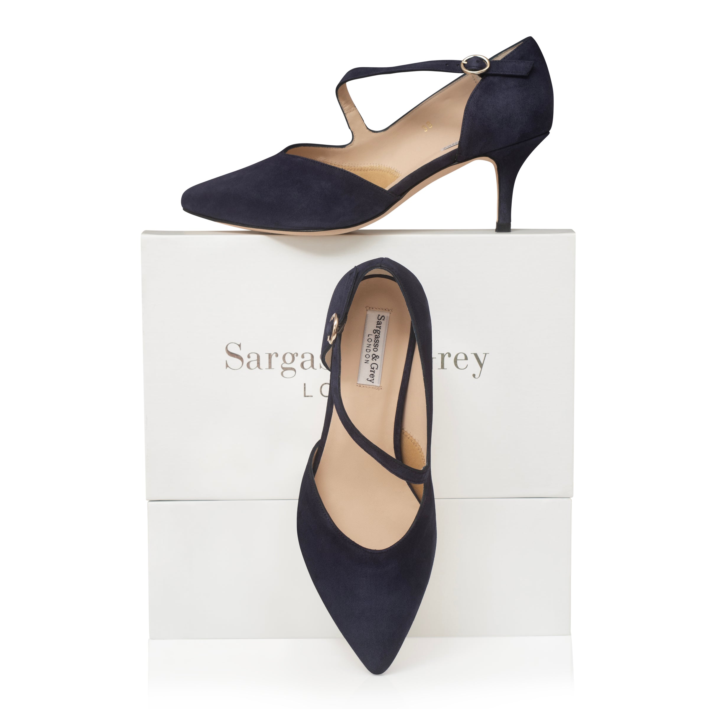 Extra Wide Width Green Suede Shoes With Slim Buckle Strap Sargasso